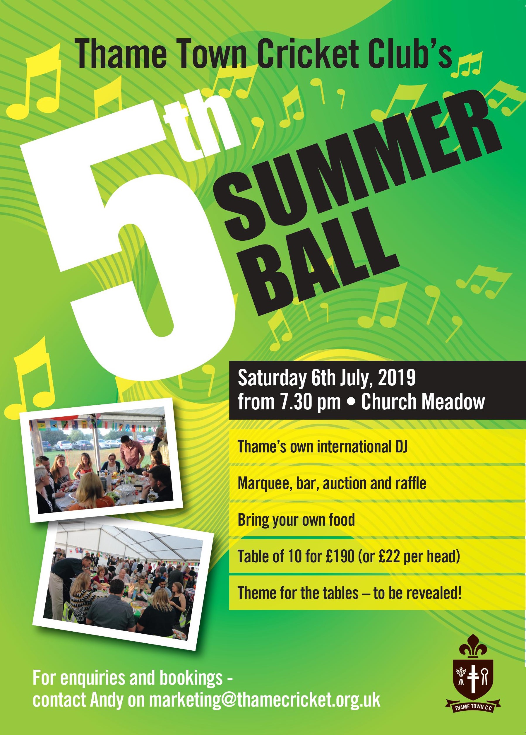 Summer Ball 2019 Get Involved Now Thame Town Cricket Club